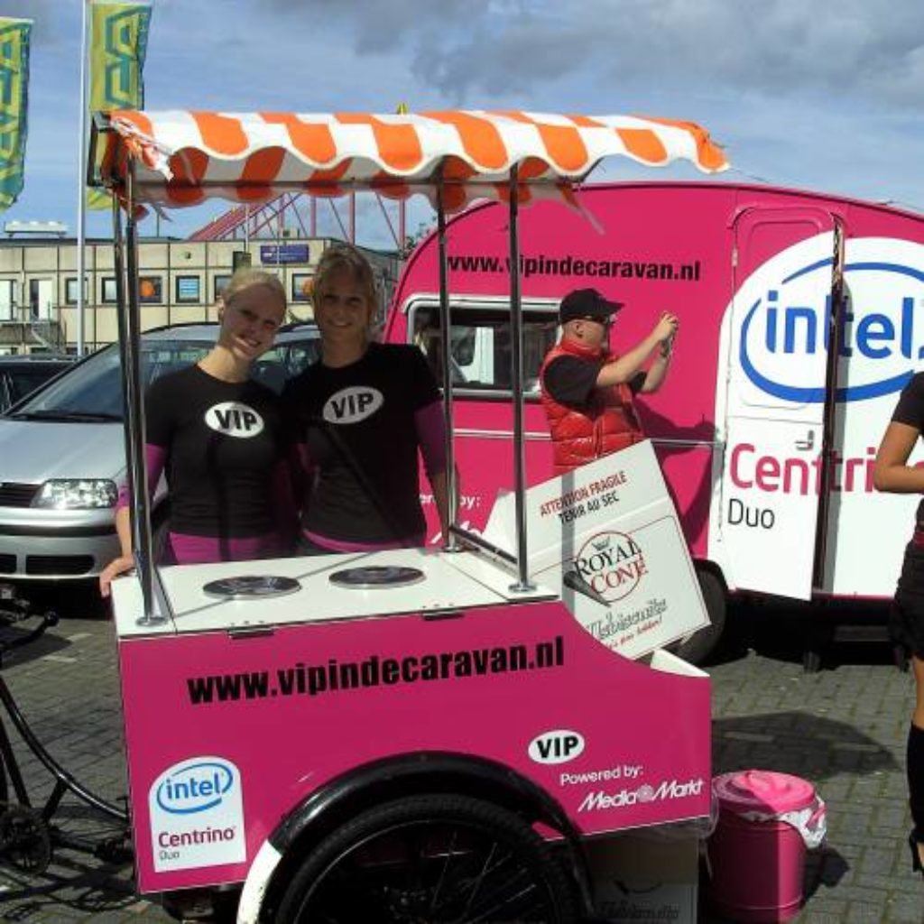 IJskar met logo huren - De Jong's IJs