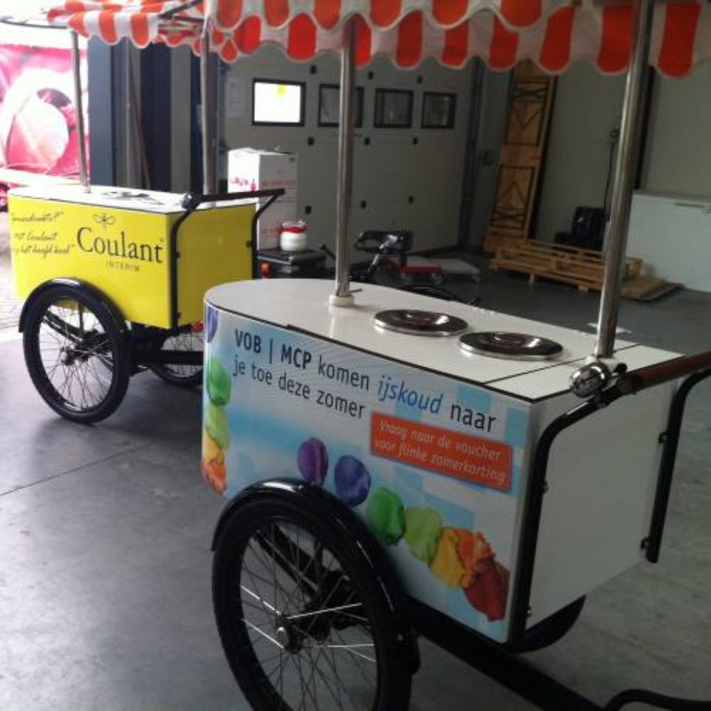 IJskar met logo huren - De Jong's IJs